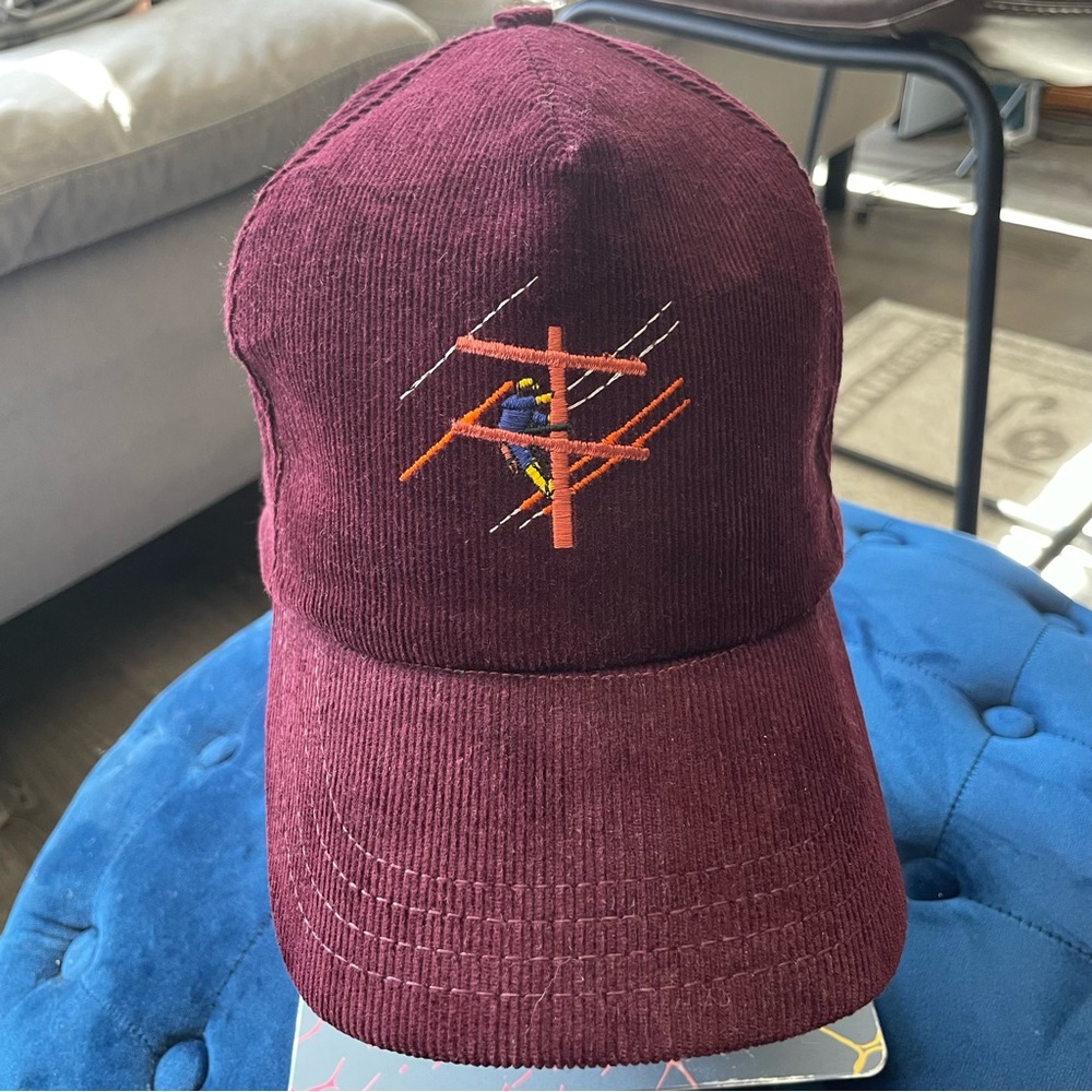 Vintage Corduroy Electrical Lineman Hat - Made In Usa - Gem